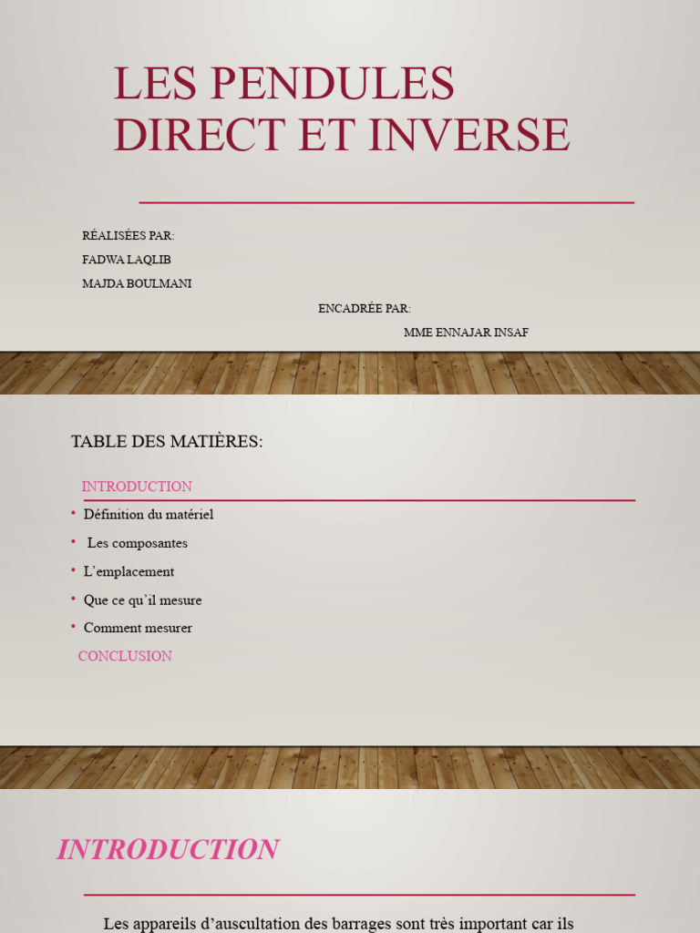 Les Pendules Direct Et Inverse | PDF | Pendule (physique) | Barrage
