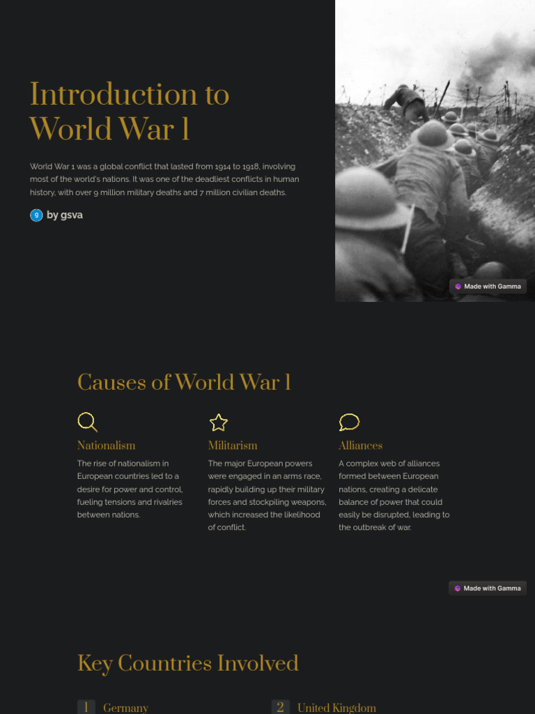 Introduction To World War 1 | PDF | World War I | Treaty Of Versailles