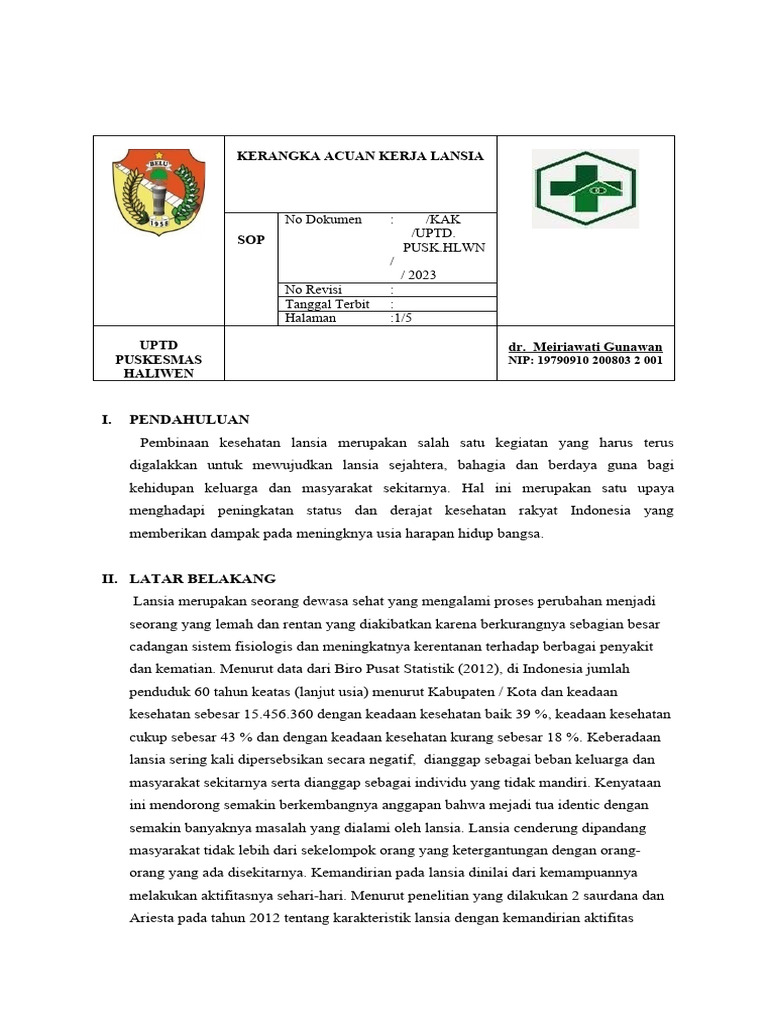 Kak 2021 Lansia New | PDF