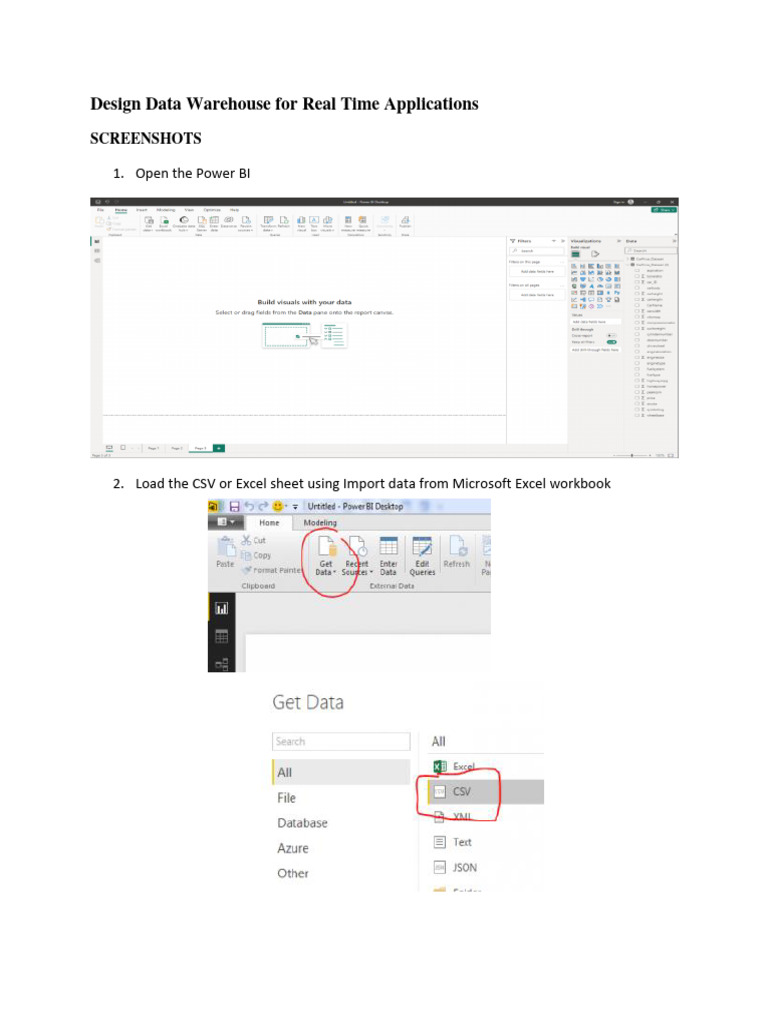 Design Data Warehouse For Real Time Applications: 1. Open The Power BI | PDF | Data Warehouse ...