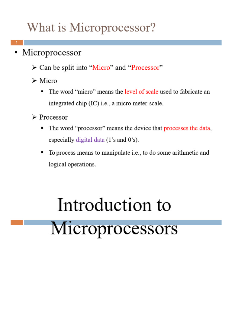 Introduction Microprocessor Pdf Microprocessor Central Processing Unit 