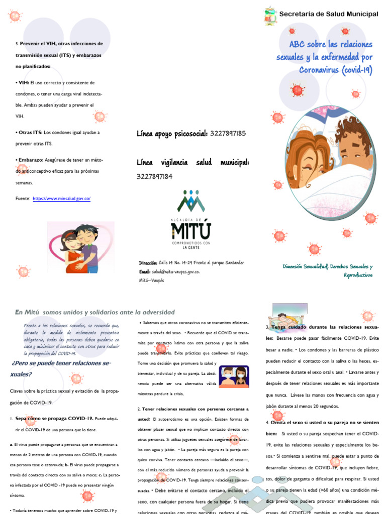 Folleto Relaciones Sexuales Covid-19 | Descargar gratis PDF | Condón | VIH