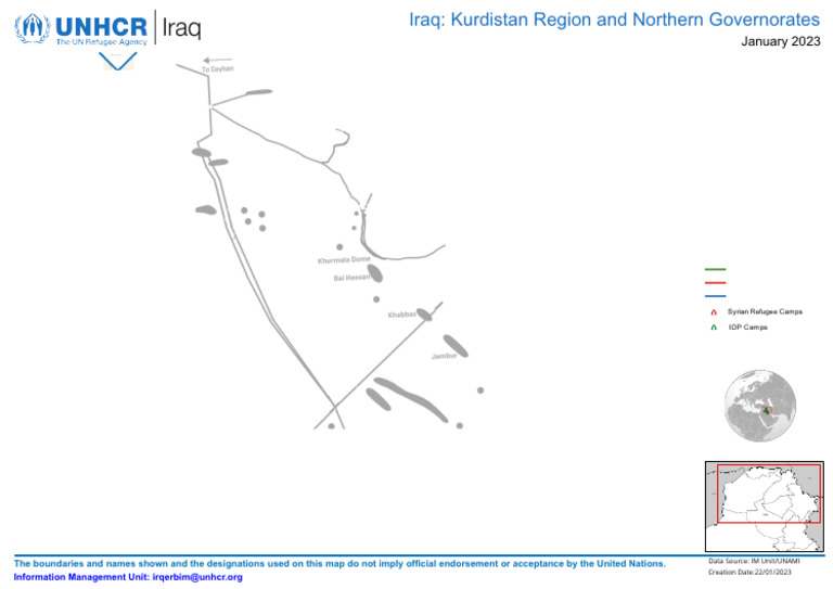 UNHCR Iraq KRI Operational Context Map Jan 2023 | PDF