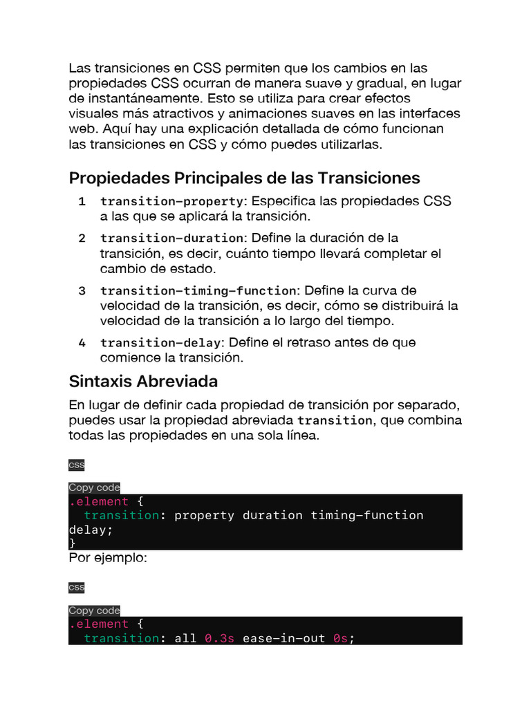 Transiciones CSS | Descargar gratis PDF | Informática