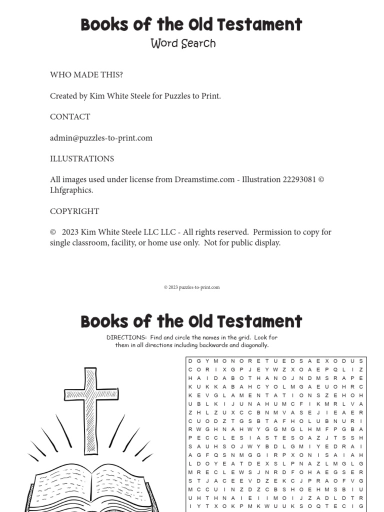 Books of The Old Testament Word Search | PDF | Word Search | Monopoly ...