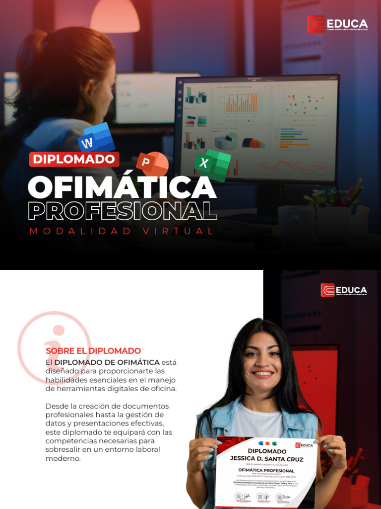 Brochure Ofimática Profesional CEDUCA | PDF | Microsoft Excel | Hoja de ...