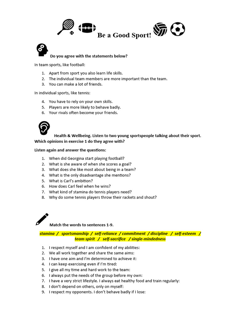 Sportsmanship and Life Skills in Sports | PDF | Sports & Recreation