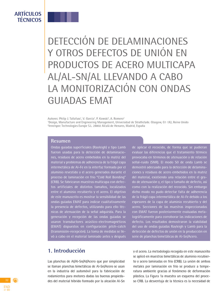Detección de Defectos en Acero Multicapa | PDF | Laminado ...