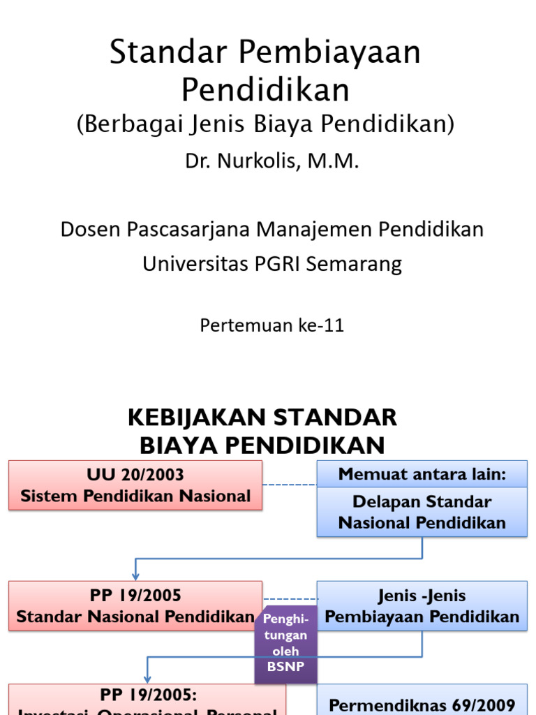 Standar Biaya Pendidikan 2023 | PDF
