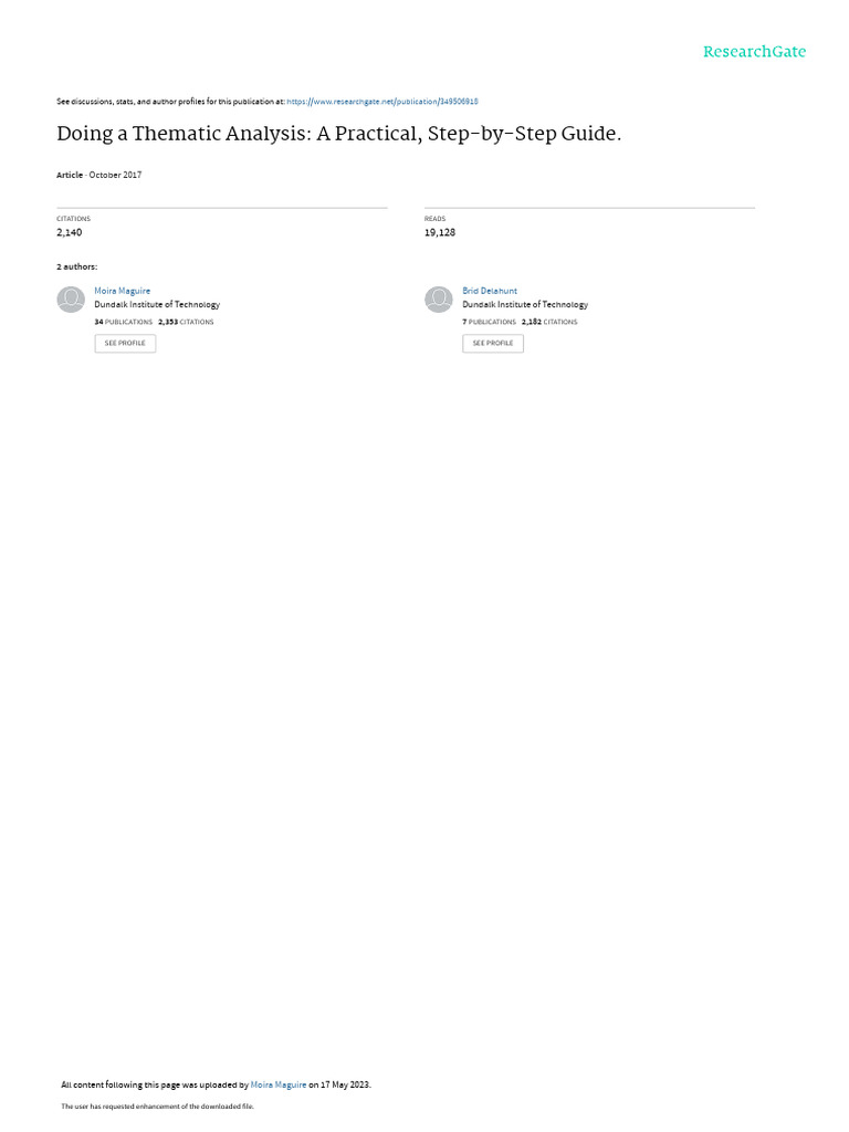 Thematic Analysis Guide for Researchers | PDF | Qualitative Research ...