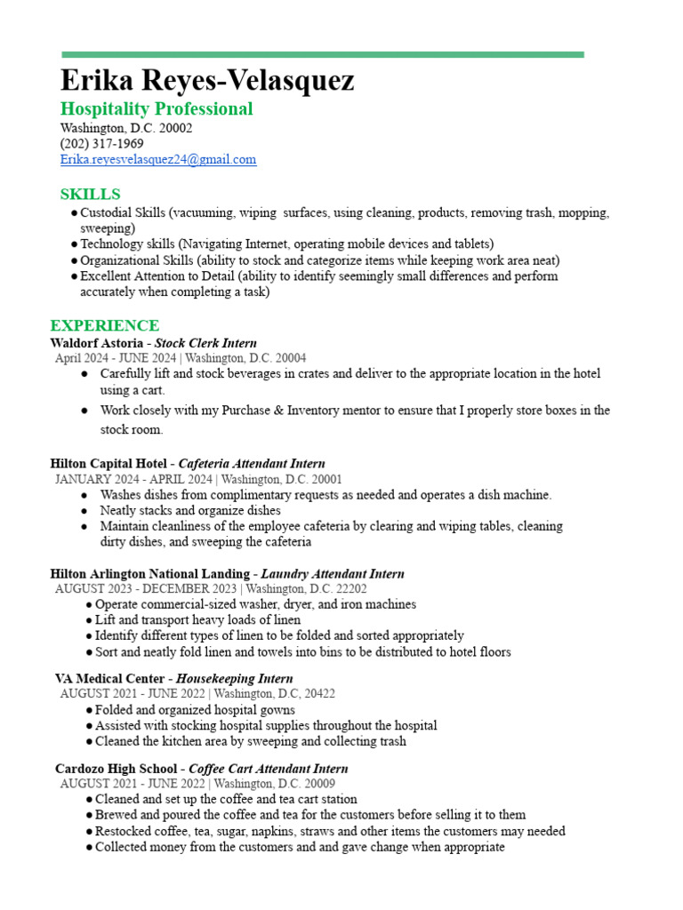 Erika Reyes Resume 23-24 | PDF
