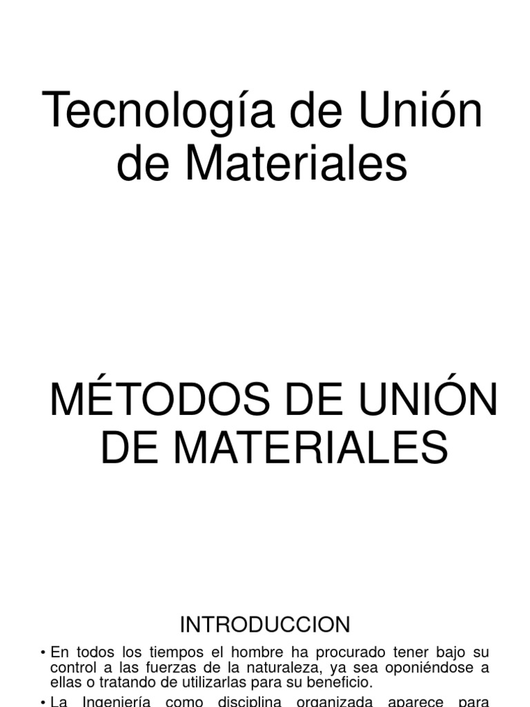 Tema 0 Métodos de Unión de Materiales | PDF | Construcción | Soldadura
