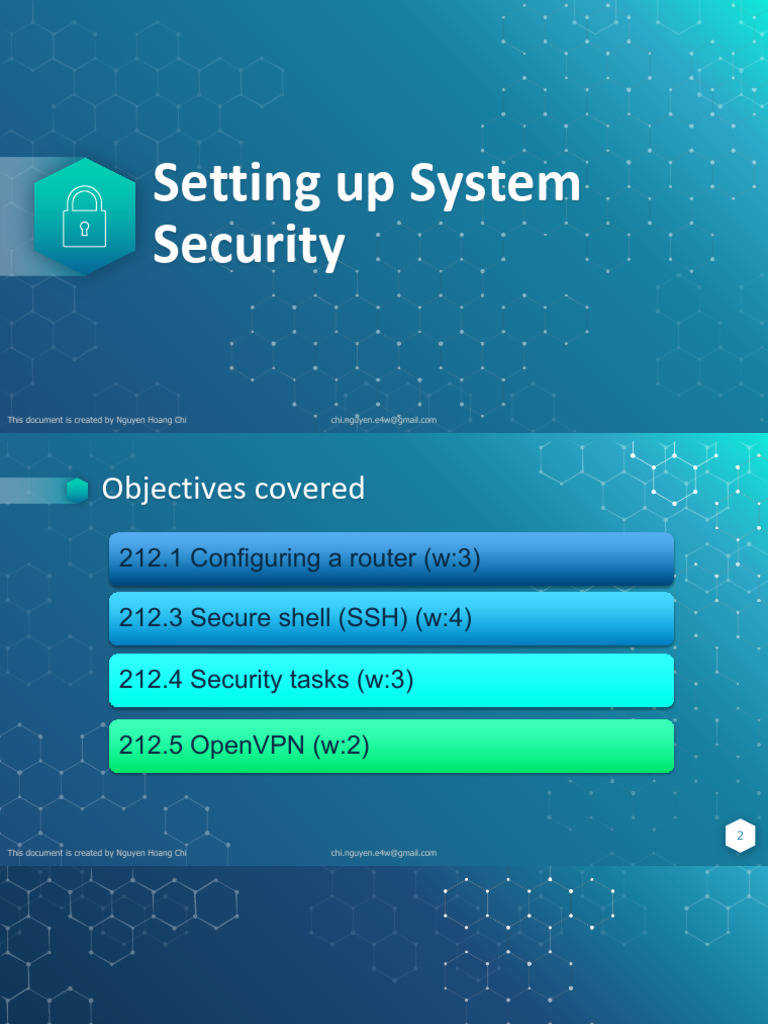 Lesson 12 - Setting up System Security | PDF | Software | Computer Networking