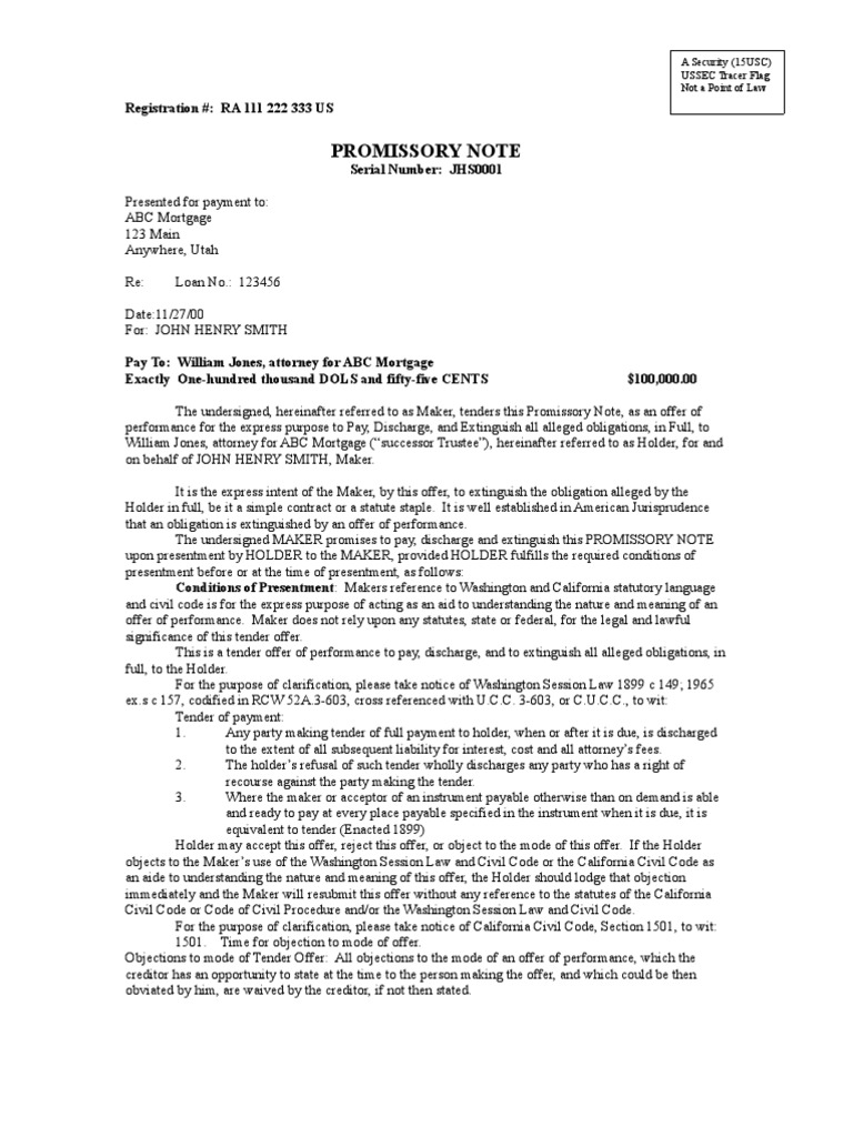 Promissory Note | Signature | Promissory Note
