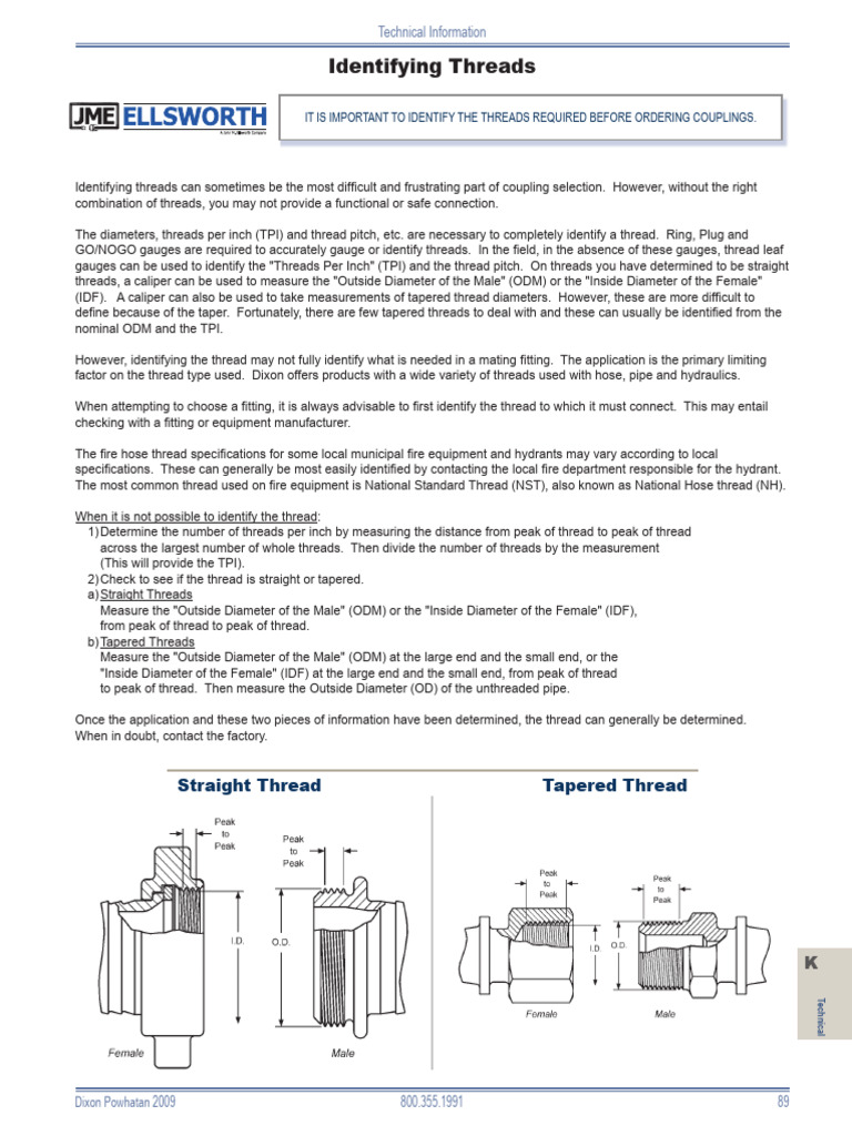 Rosca NH | PDF | Pipe (Fluid Conveyance) | Mechanical Engineering