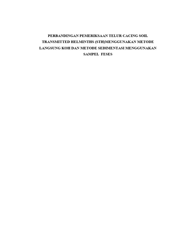 Metode KOH vs Sedimentasi untuk STH | PDF