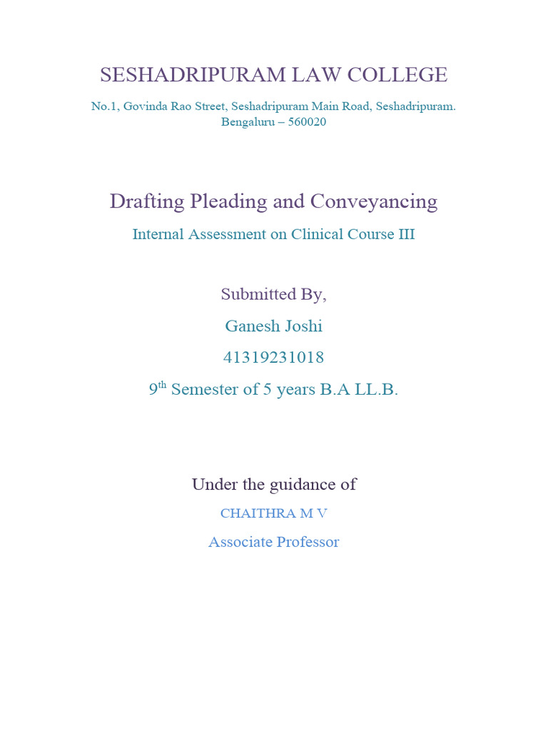 Cover Page | PDF | Deed | Pleading