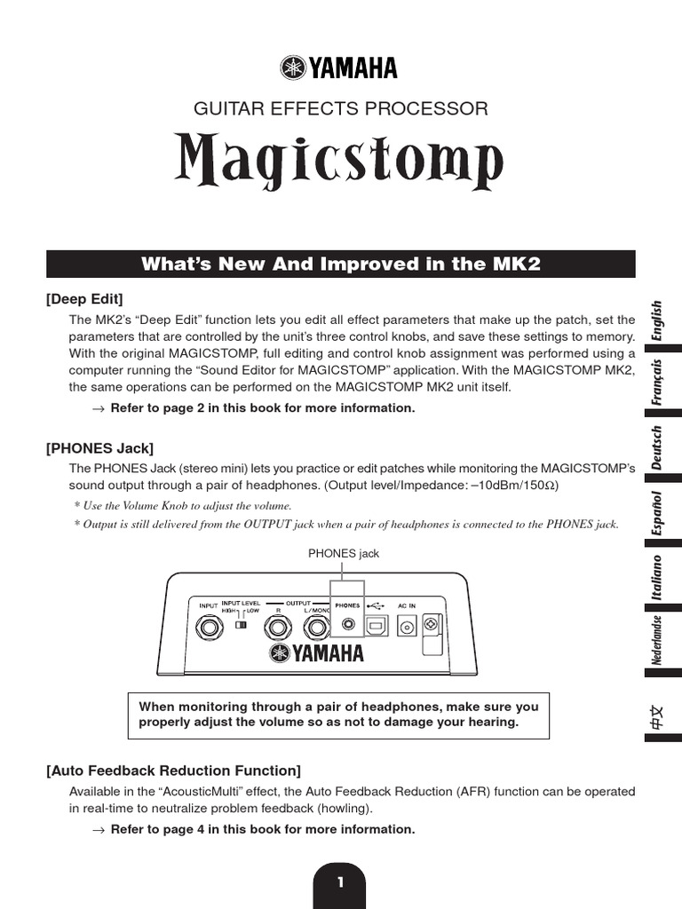 Magic Stomp | PDF | Parameter (Computer Programming) | Headphones