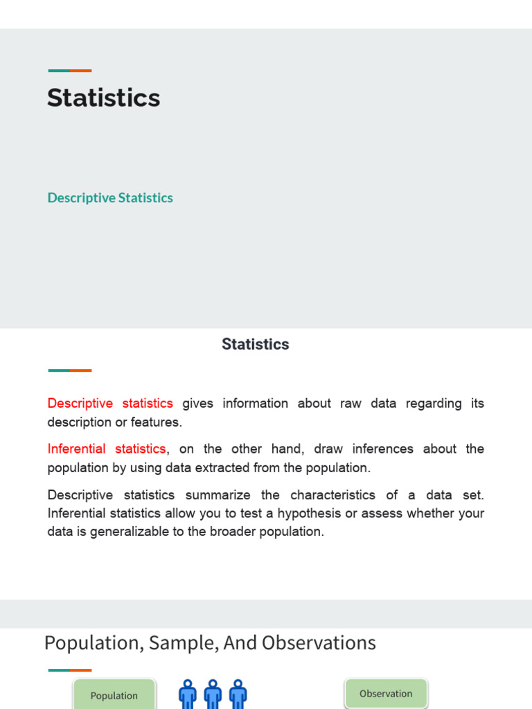 TIS - Descriptive Statistics | PDF | Statistics | Sampling (Statistics)