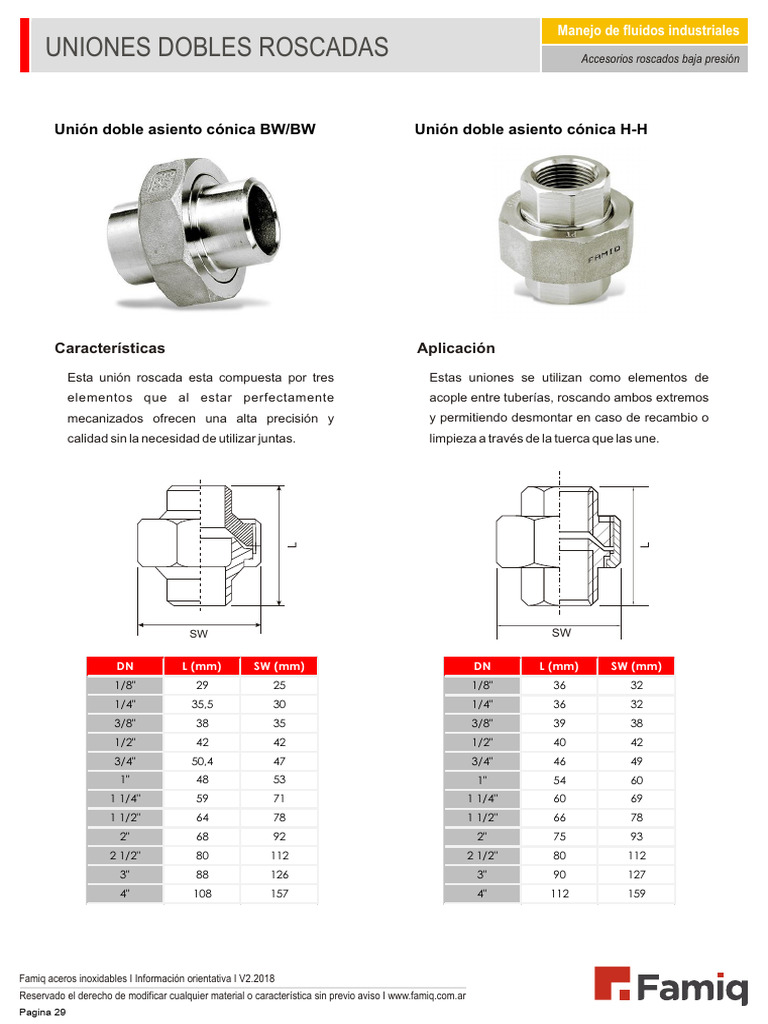 Uniones Dobles Roscas para Tuberías | PDF