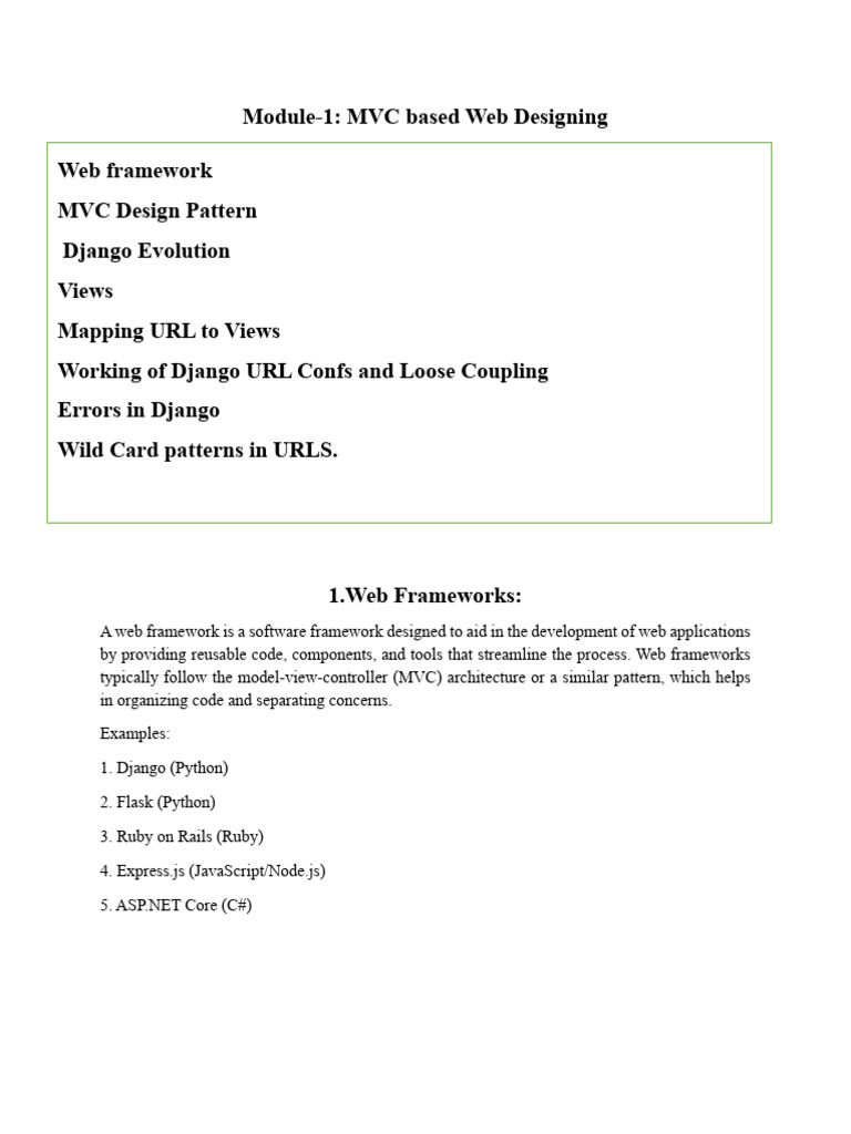 Fsd Mod 1 Notes Mvc Pdf Model View Controller Software Development