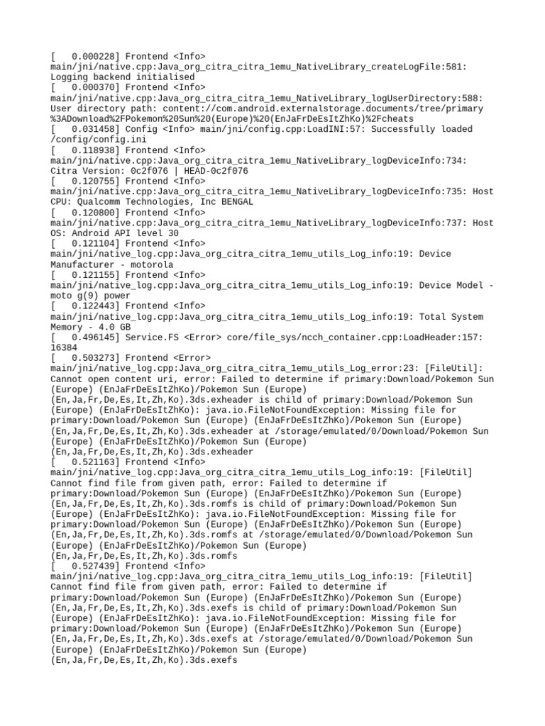 citra_log | PDF | Operating System Families | System Software