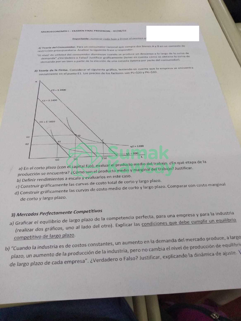 Exámenes de Micro I | PDF