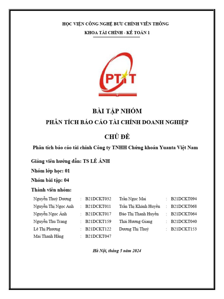 Bài Tập Nhóm 04 Ptbctc | PDF