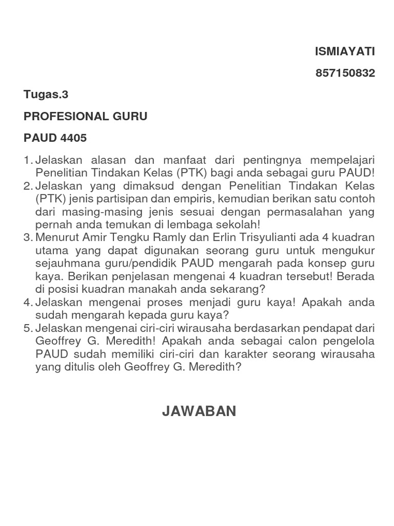 Tugas3 ProfesionalGuru PAUD4405 | PDF