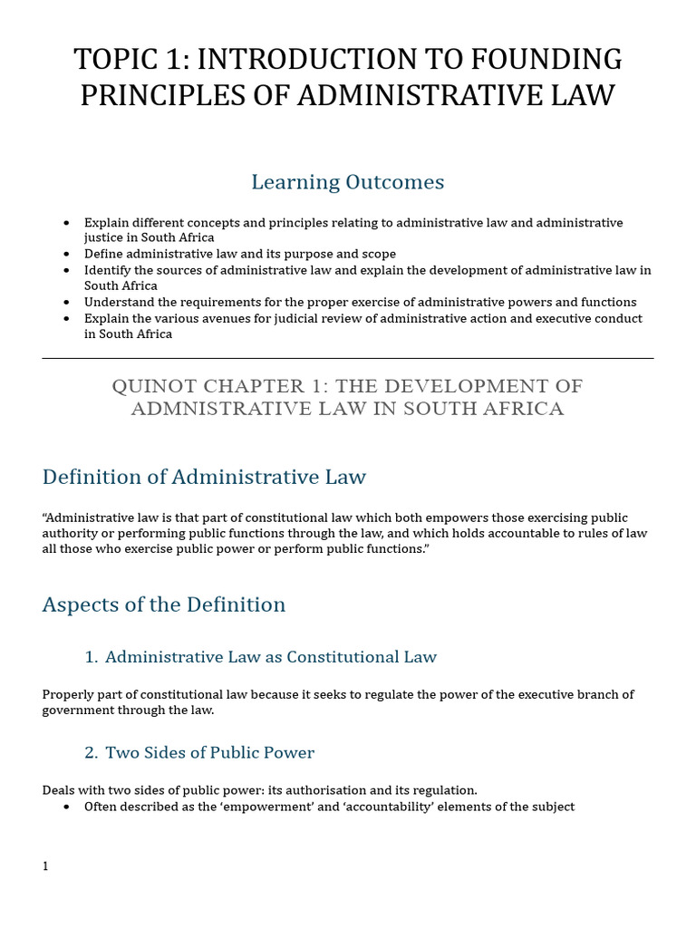 Introdcution To Founding Principles of Administrative Law | PDF ...