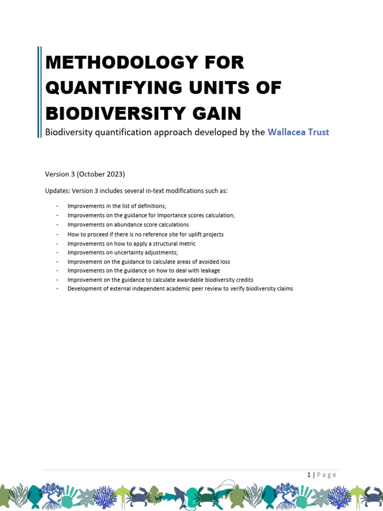 Biodiversity Credit Methodology V3 | PDF | Biodiversity | Sampling ...