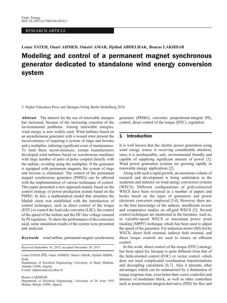 ARTICULO de aerogenerador | PDF | Electric Generator | Power Inverter