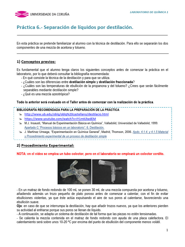 PrÃ¡ctica 6 - DestilaciÃ N | PDF | Destilación | Líquidos