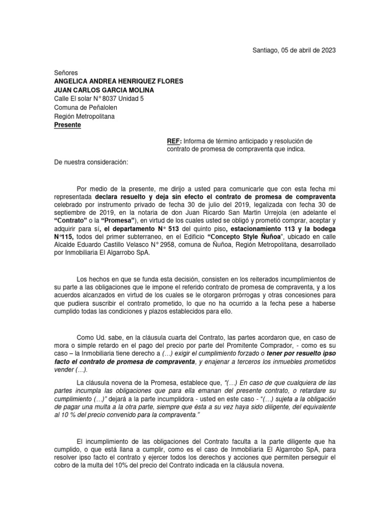 Cartas en Mora Style Ñuñoa | PDF | Jerga | Derecho empresarial