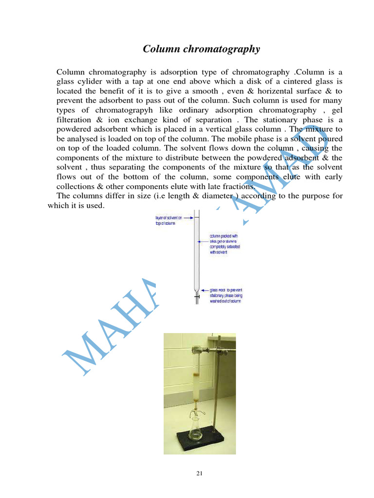 Column, TLC, Paper, GLC | PDF | Thin Layer Chromatography | Chromatography