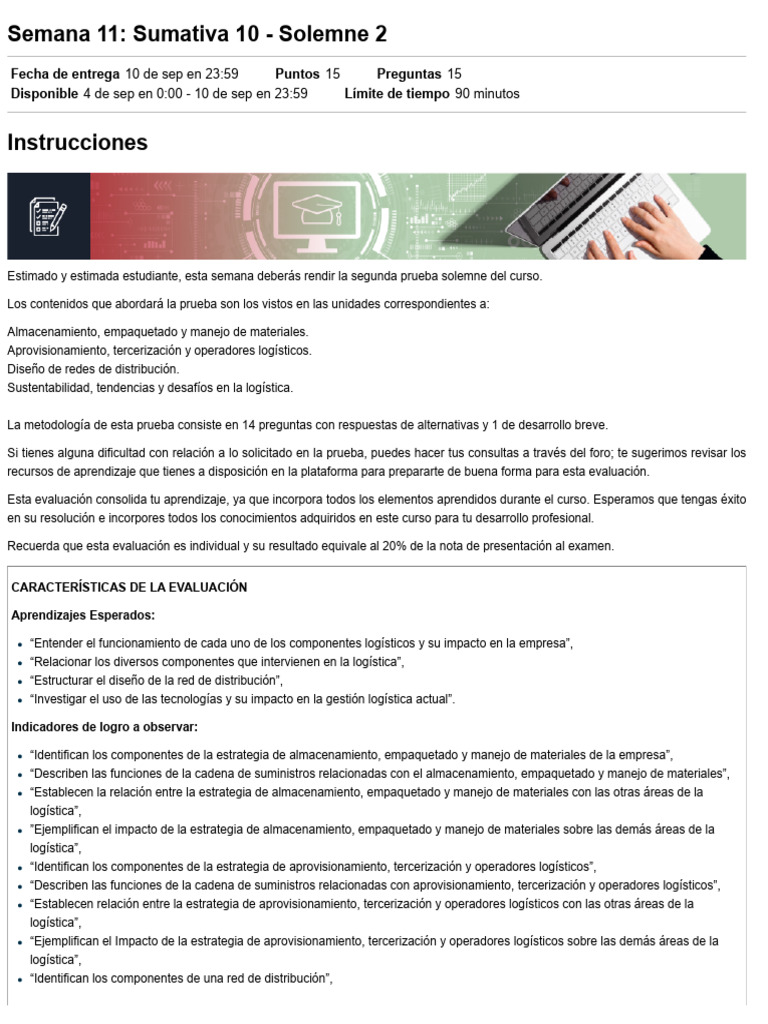 Semana 11 Sumativa 10 Solemne 2 202315.1776 GESTI N LOG STICA PDF | PDF | Logística | Cadena de ...