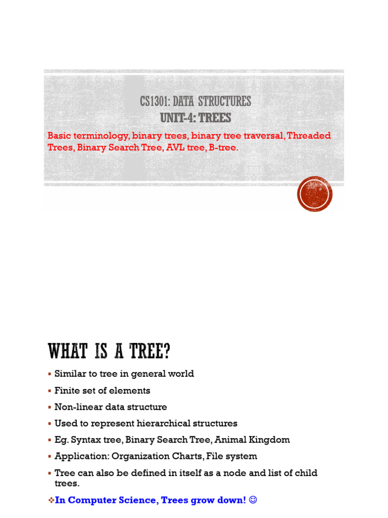 Unit 4 - Trees | PDF | Algorithms And Data Structures