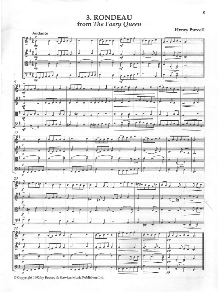 Purcell The Fairy Queen Rondeau - Geral | PDF