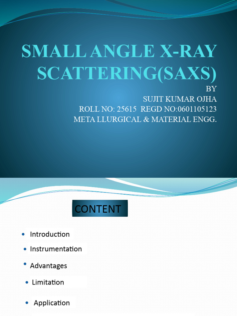 Small Angle X-Ray Scattering | PDF | X Ray Crystallography | Optics