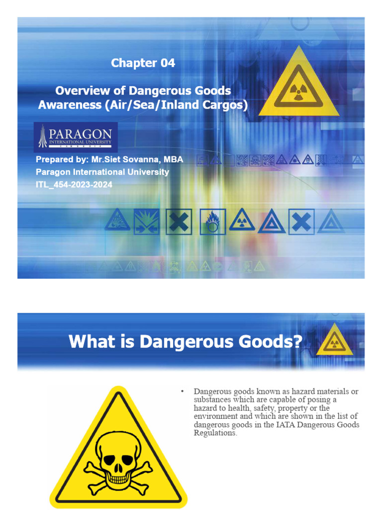 Chapter 04 - Overview of DG Awareness | PDF | Dangerous Goods | Materials