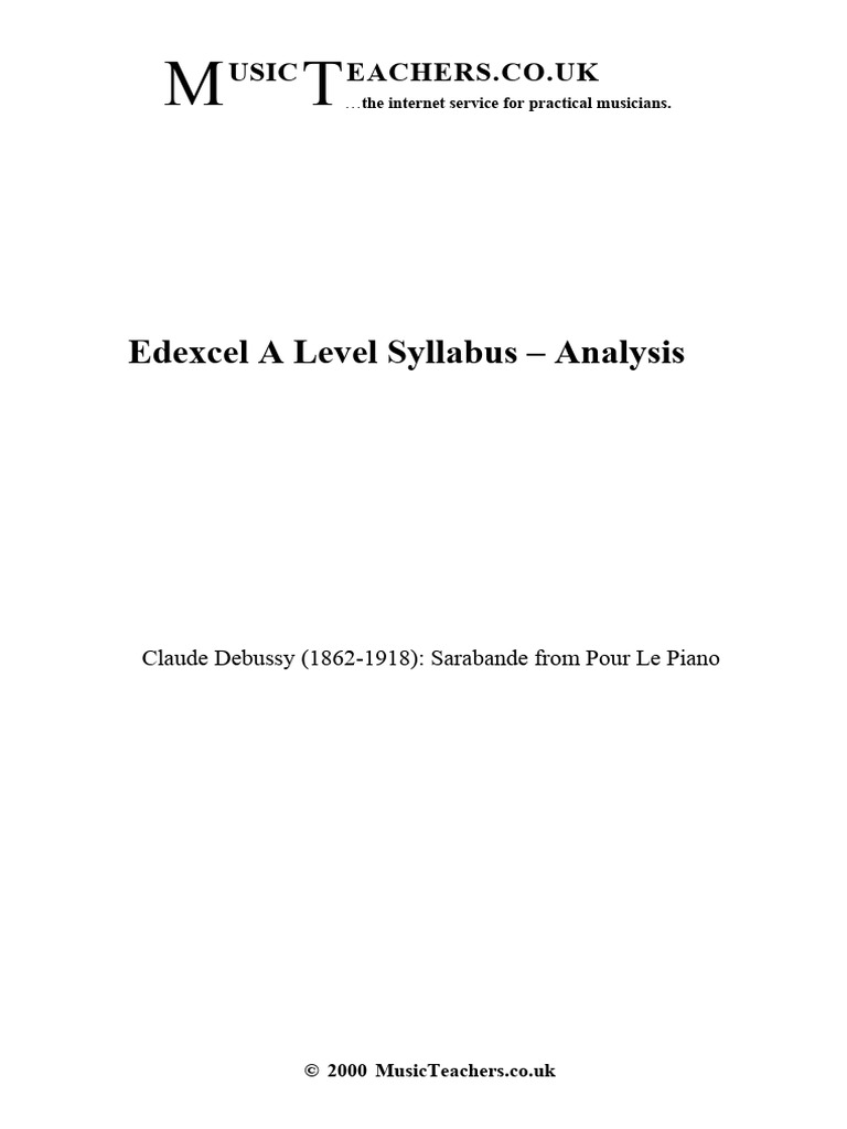 Debussy Analysis Sarabande From Pour Le Piano | PDF | Harmony | Chord ...