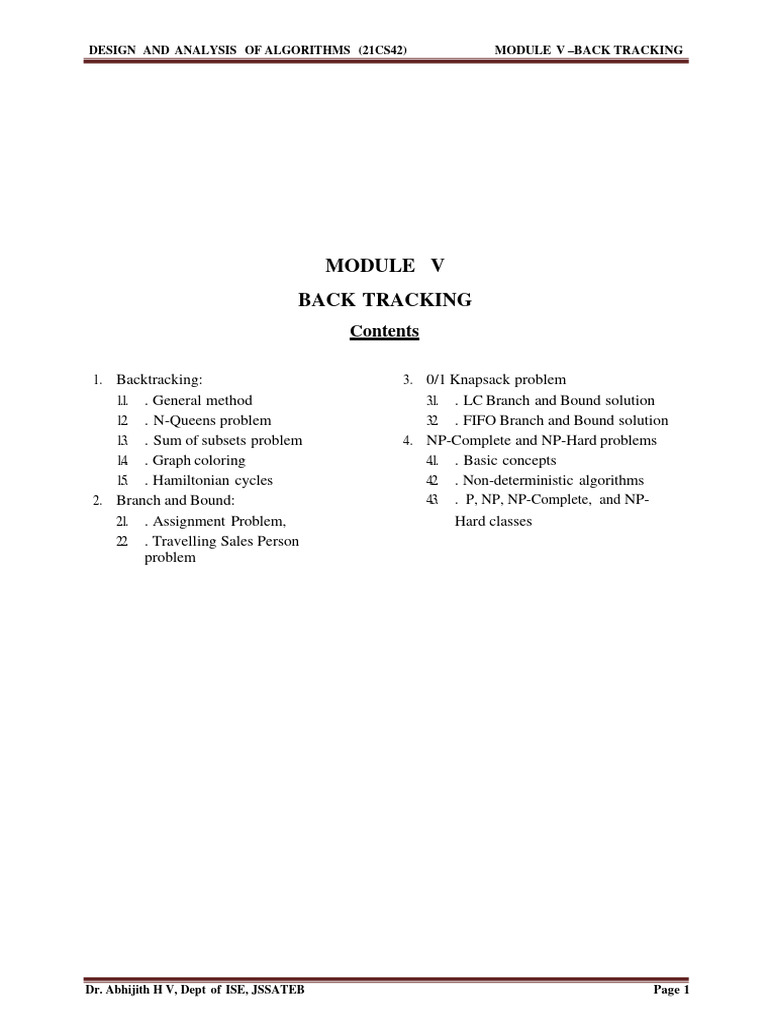 DAA - Module V | PDF | Time Complexity | Applied Mathematics