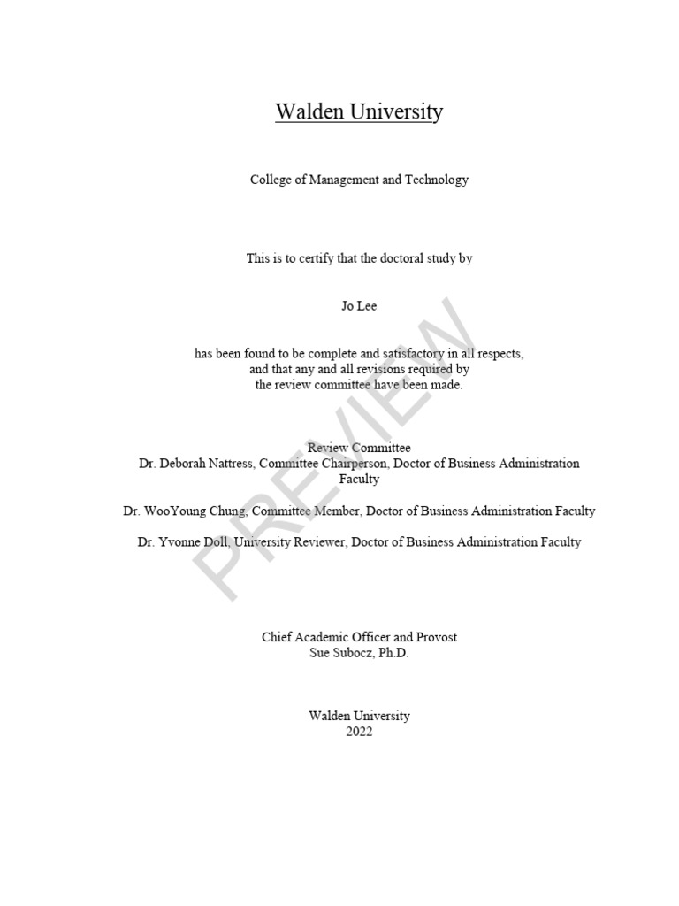 Preview: Walden University | PDF | Leadership | Quantitative Research