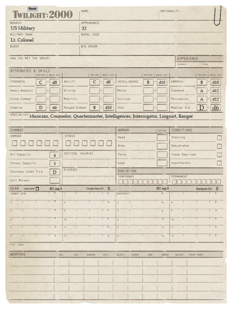 Form Fillable TW2k | PDF | Military Science | Military