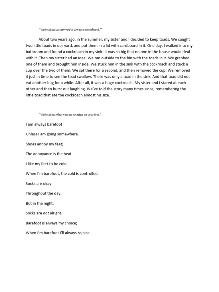 5 Minute Impromptu Writing | PDF