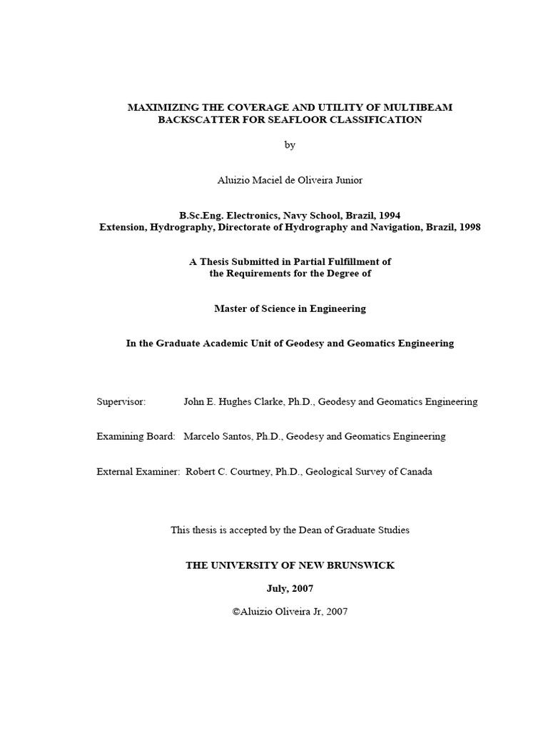 Thesis Aluizio Mestrado MSC Final | PDF | Sonar