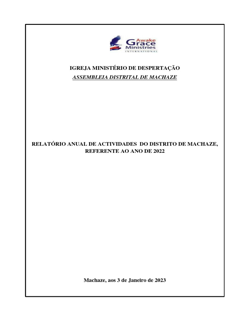 Relatório Anual de Actividades Do Distrito de Machaze | PDF