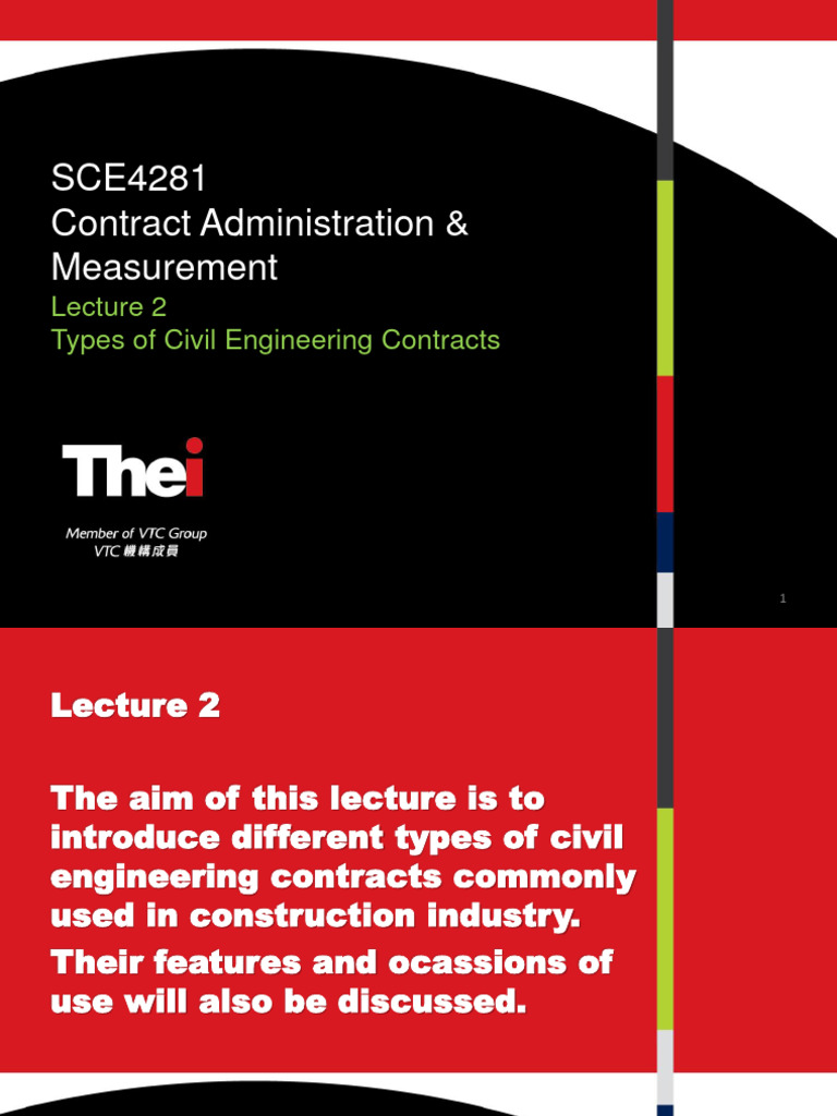 Lecture 2 Types of Civil Engineering Contracts | PDF | Employment | Economies