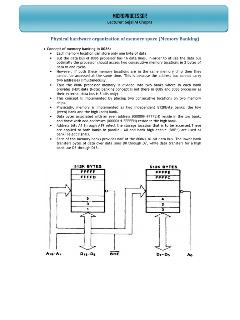Microprocessor: Memory Banking | Download Free PDF | Central Processing Unit | Computer Science