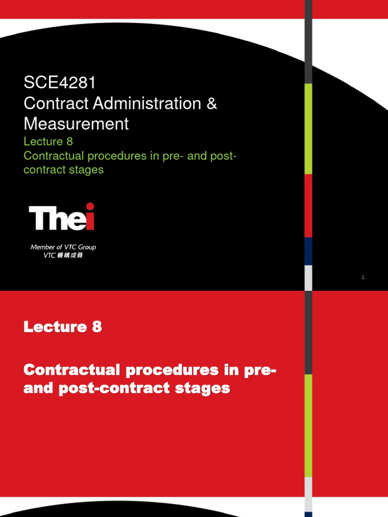 Lecture 8 Pre-Contract and Post-Contract Administration | PDF ...